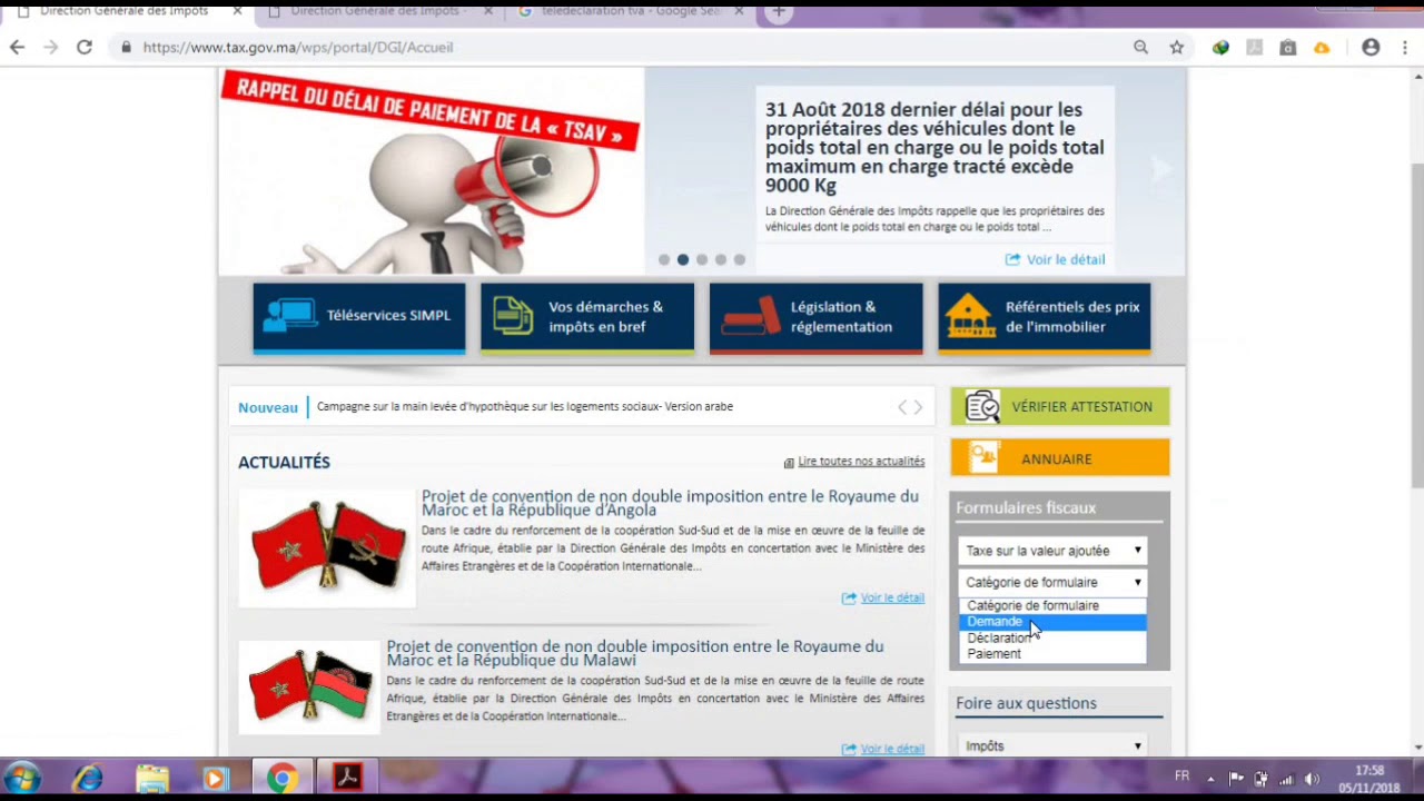 #EP 16 fiscalité : Télédéclaration TVA au Maroc : Simpl TVA - YouTube