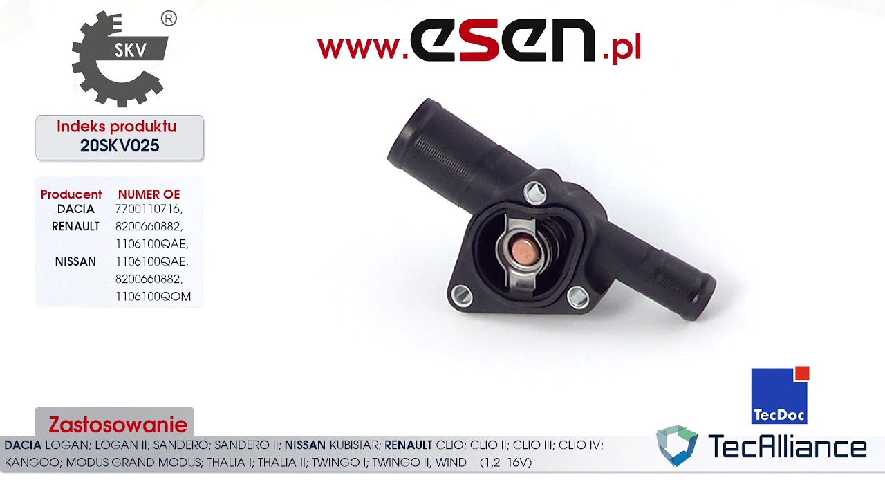 Termostat RENAULT CLIO NISSAN KUBISTAR DACIA LOGAN RENAULT KANGOO ...