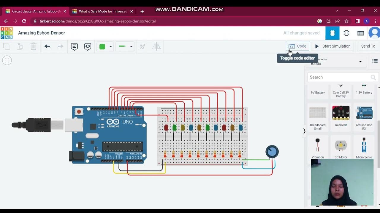 Membuat looping dengan perulangan While menggunakan Tinckercad - YouTube