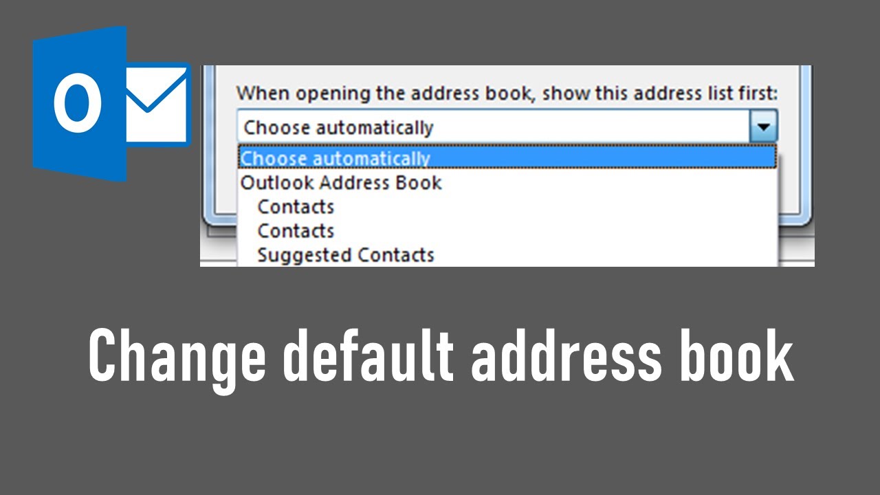 How To Change Outlook Default Email Address Book YouTube How To Change Outlook Default Email Address Book YouTube
