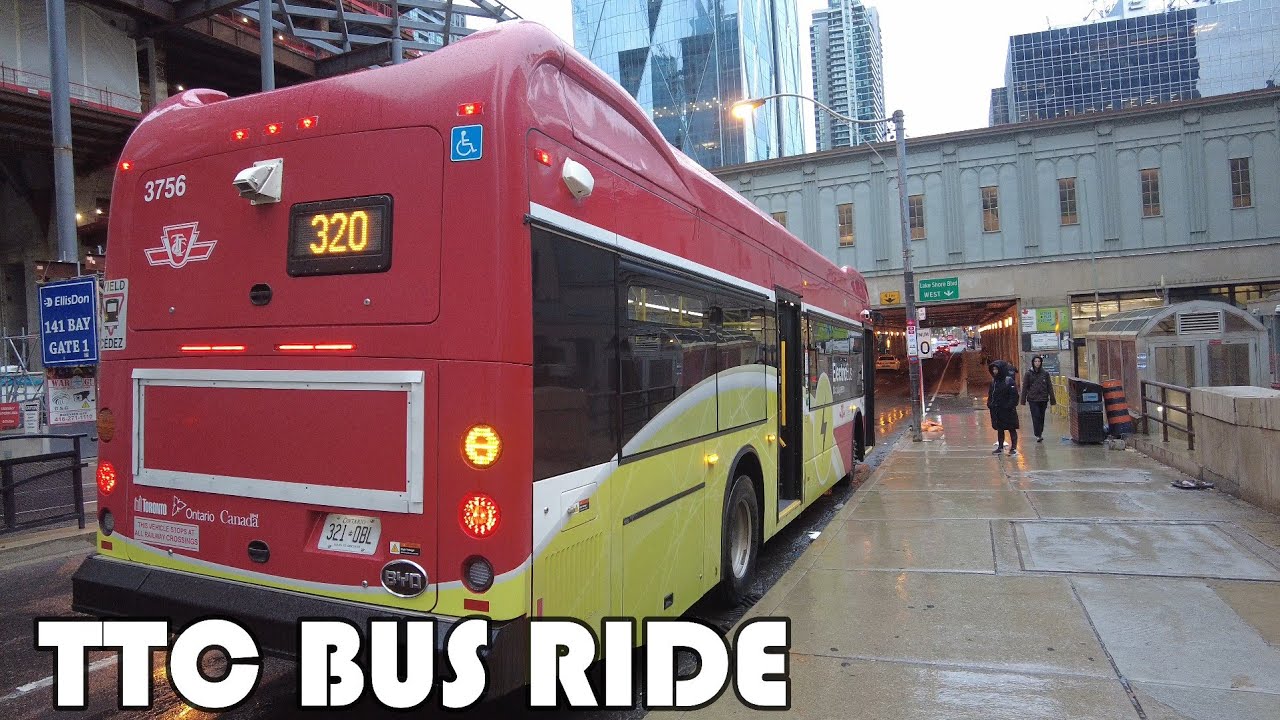 TTC 320 Bus Ride on Yonge Street from Bloor-Yonge Station to Union ...