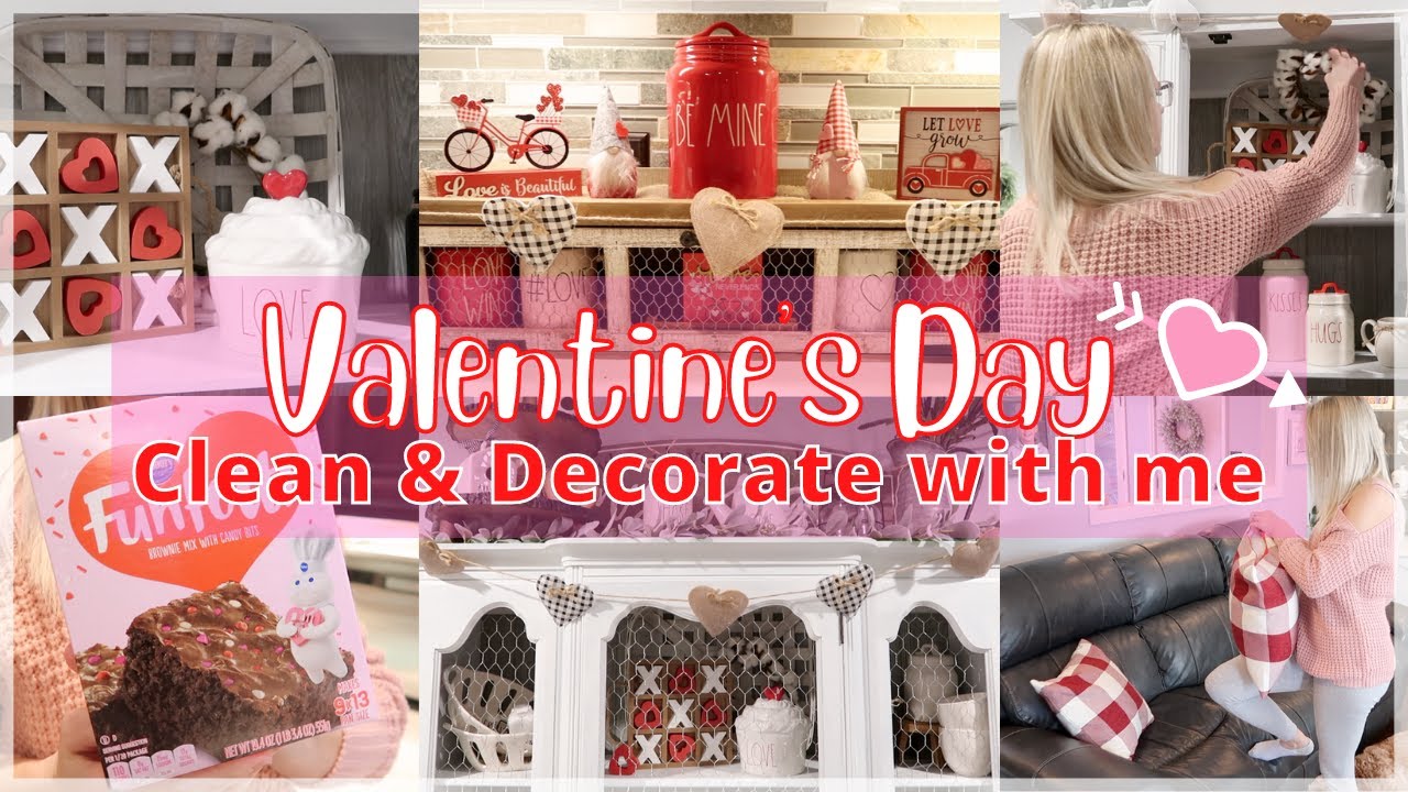 VALENTINE'S DAY CLEAN & DECORATE WITH ME// CLEAN WITH ME// VALENTINES ...
