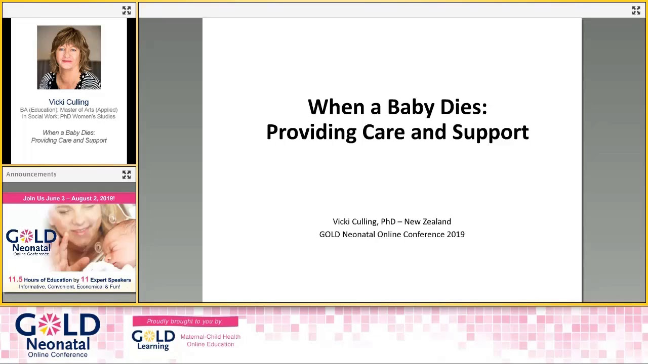 Interview with Vicki Culling | When a Baby Dies: Care & Support | GOLD ...