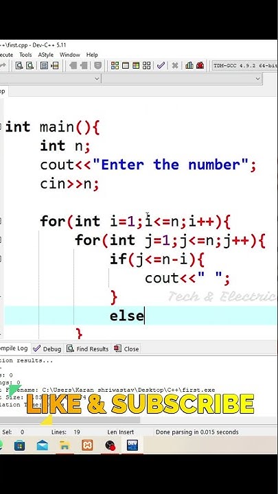 How to create pyramid pattern in C++ Part 8 #coding #programming #shorts - YouTube