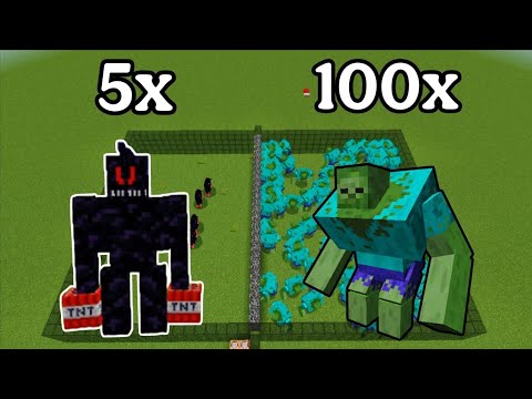 TnT Golem vs 100x Mutant Zombies | Minecraft Mob Battle | - YouTube