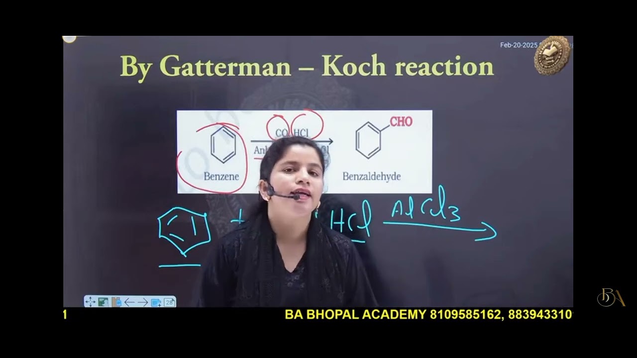 12 th organic chemistry gatterman koch reaction - YouTube
