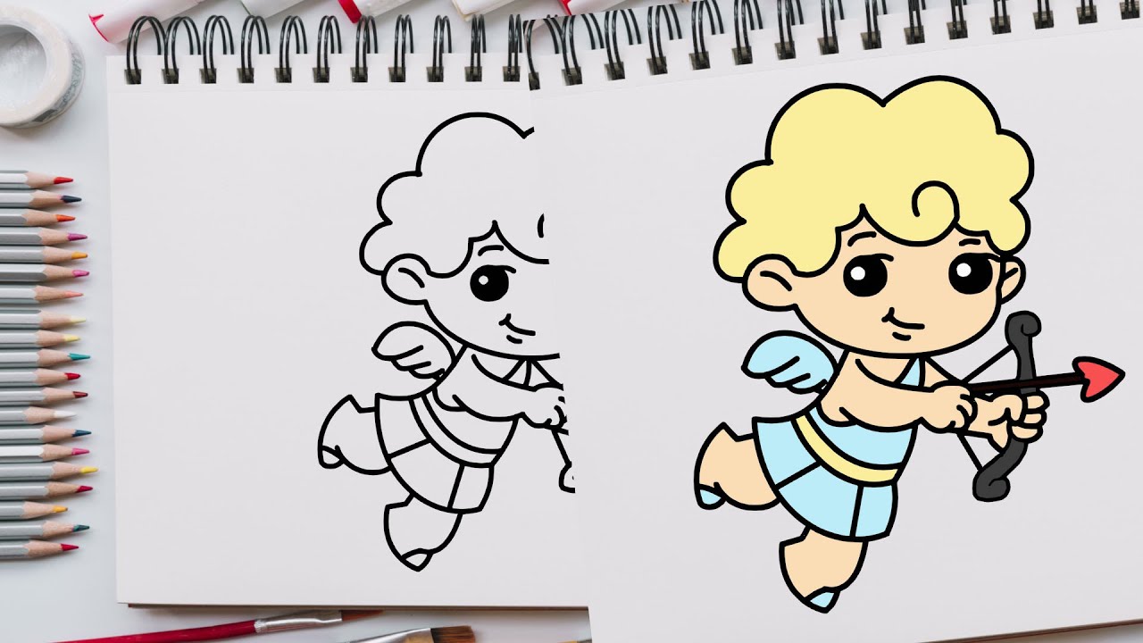 Comment Dessiner Cupidon ️🎨– Tutoriel Pas à Pas - YouTube