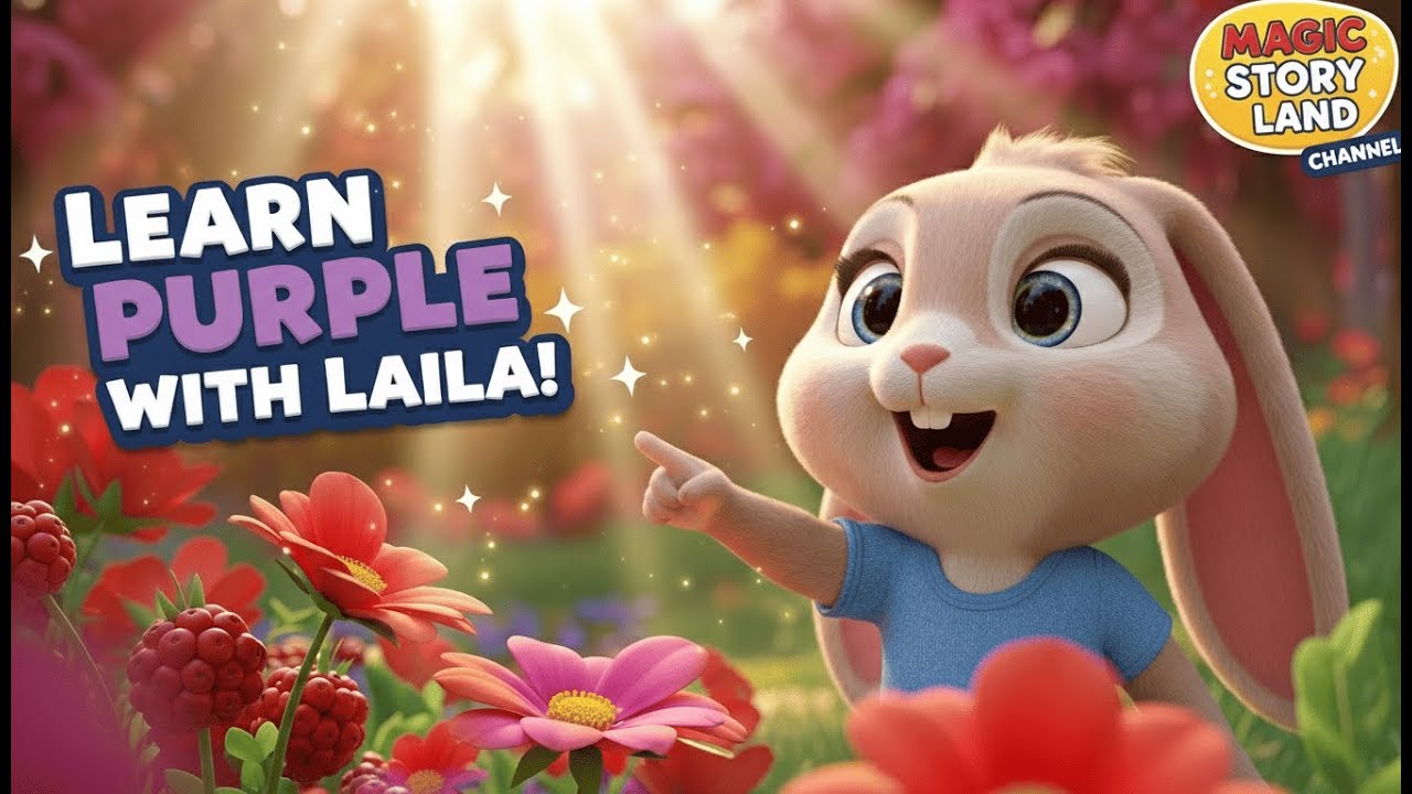 Laila Learns the Color Purple | 3D Cartoon for Kids | Fun Drawing ...