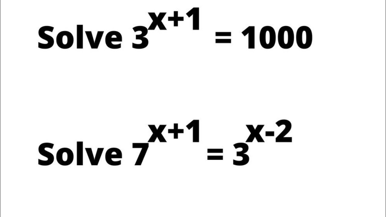 Solving equations using logarithms - YouTube