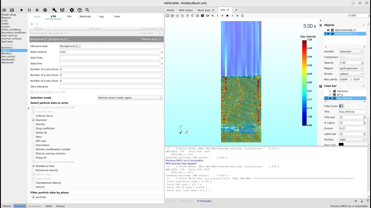Fluidized bed simulation of granular bed - YouTube