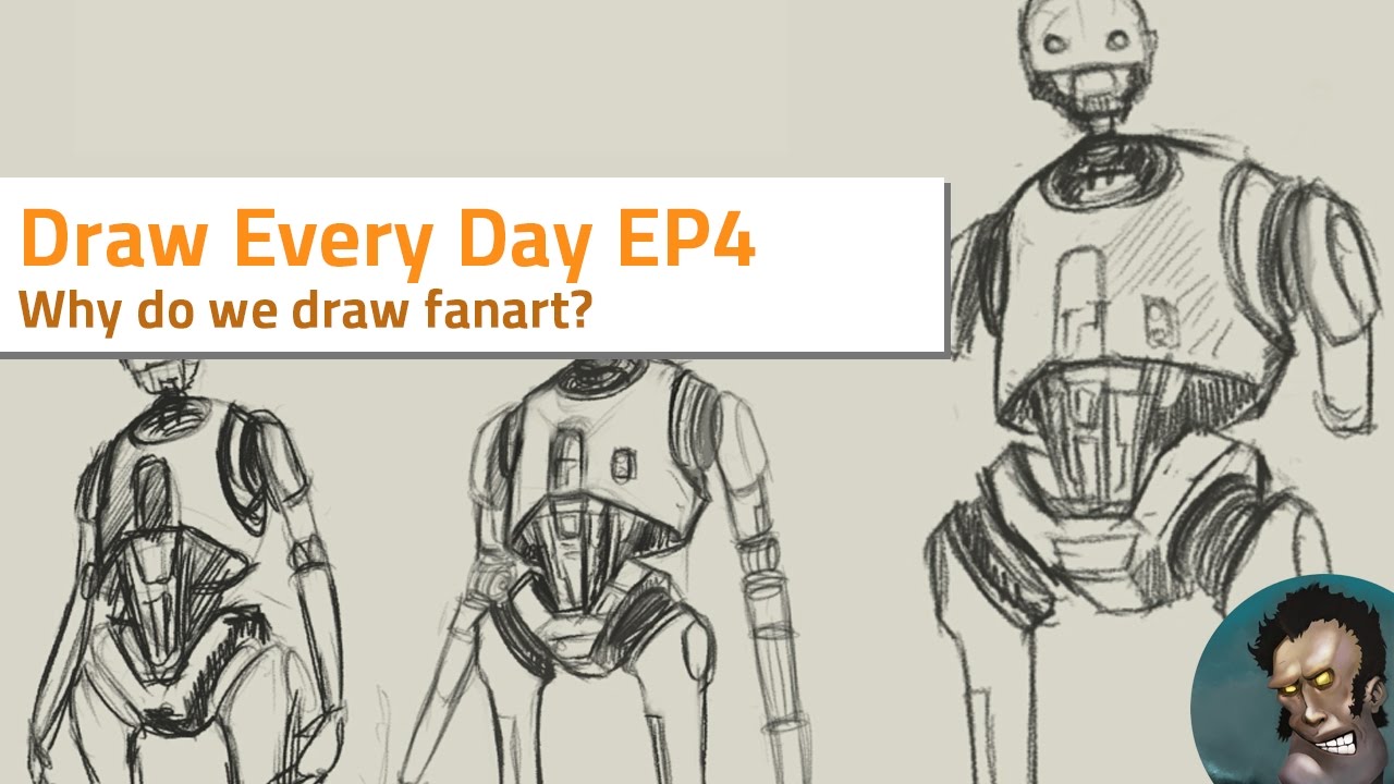 Draw Every Day | EP. 04 | Why do we draw Fanart (Rogue One K-2SO) - YouTube
