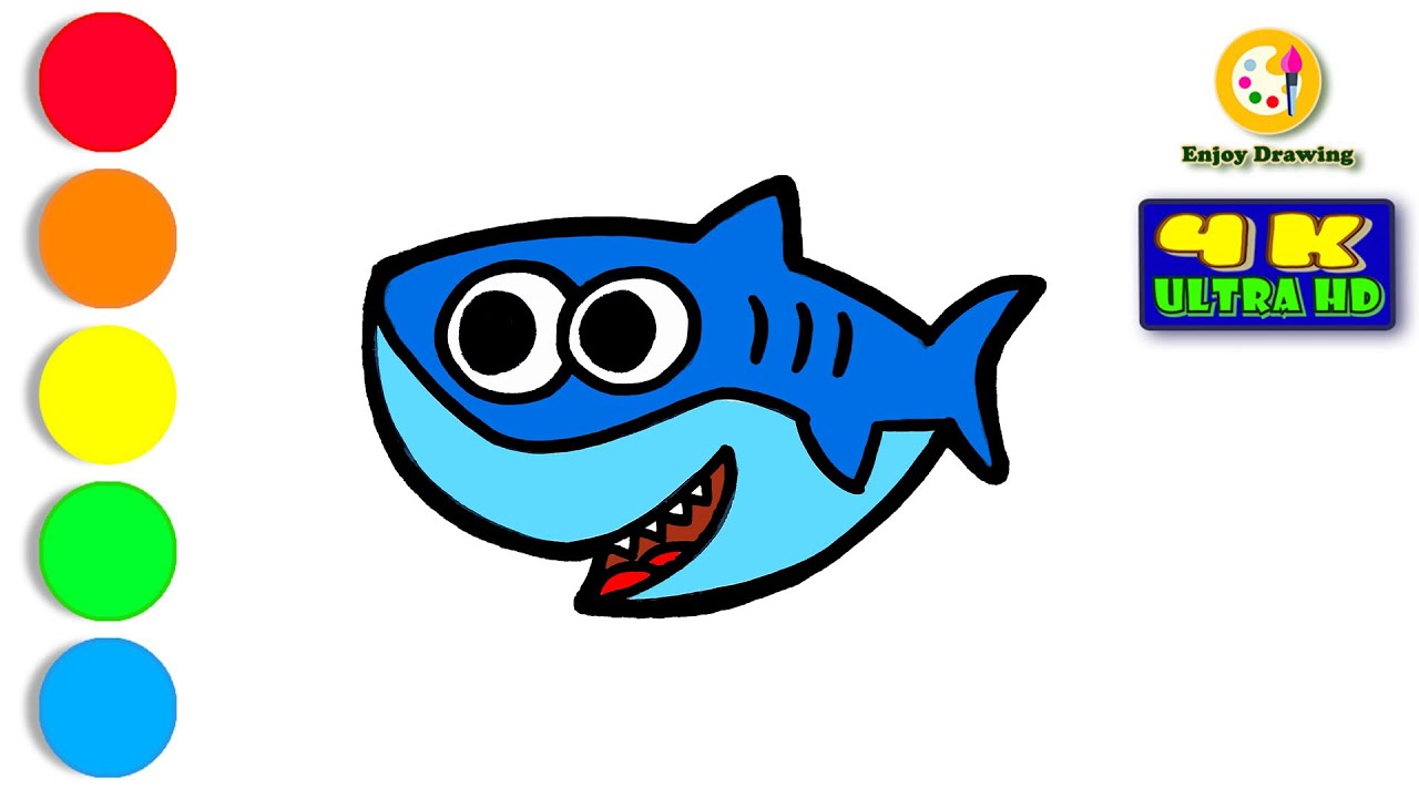 DADY SHARK Drawing: How to Draw SHARK EASY for Beginners | ENJOY ...