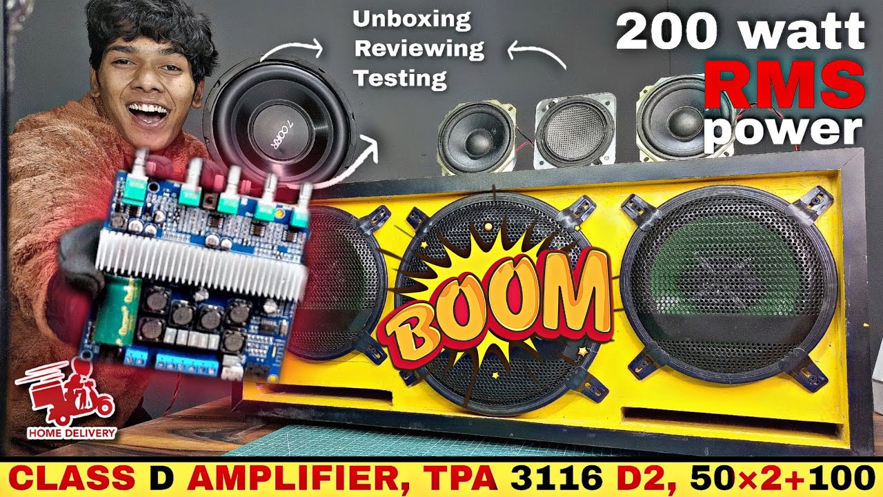200 watt RMS power class d amplifier board | review & testing | TPA ...