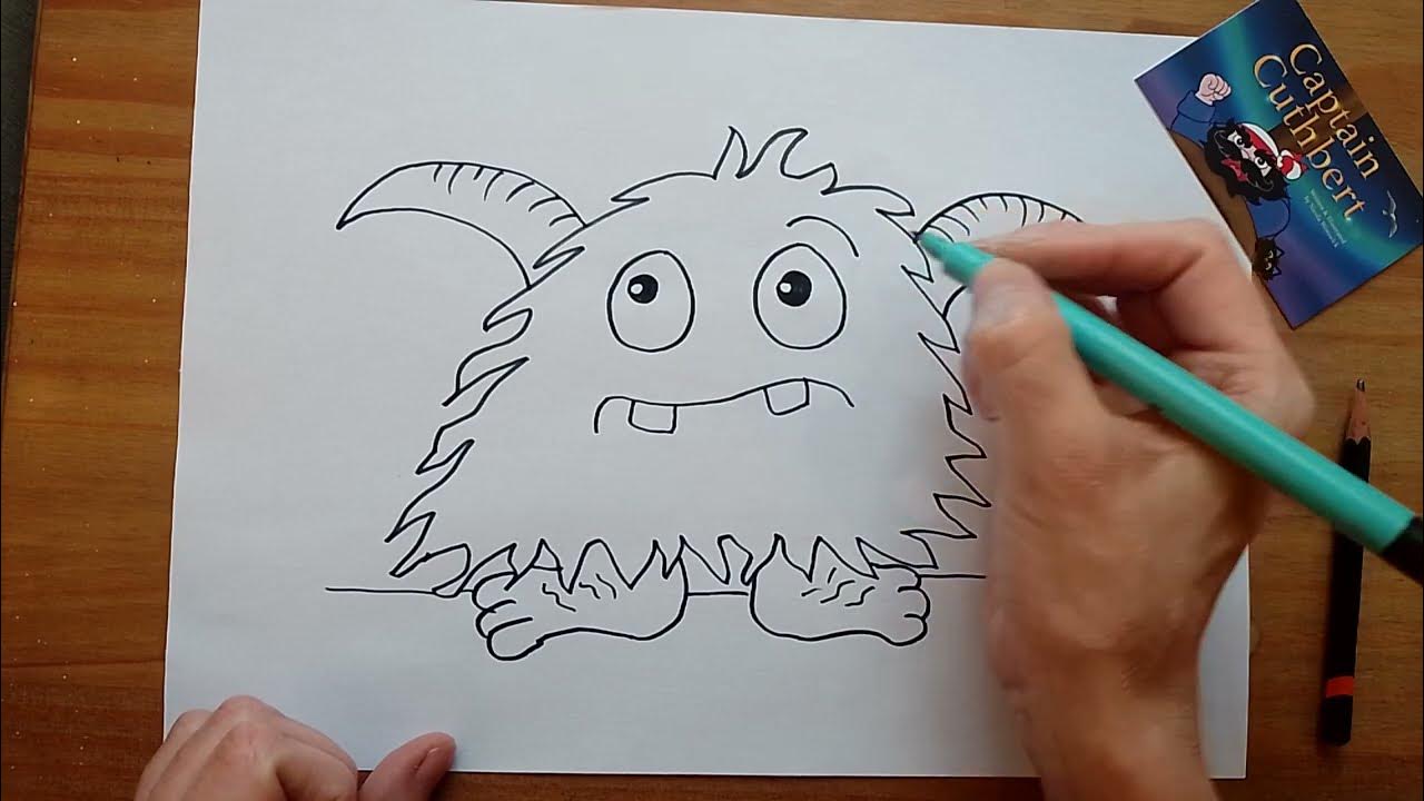Let's draw a hairy monster 👹 - YouTube
