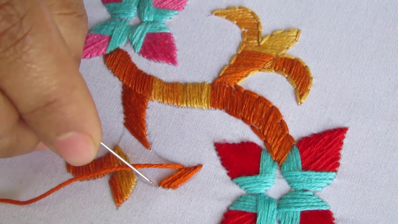 Hand Embroidery | Satin Stitch Embroidery Designs | Hand Embroidery ...