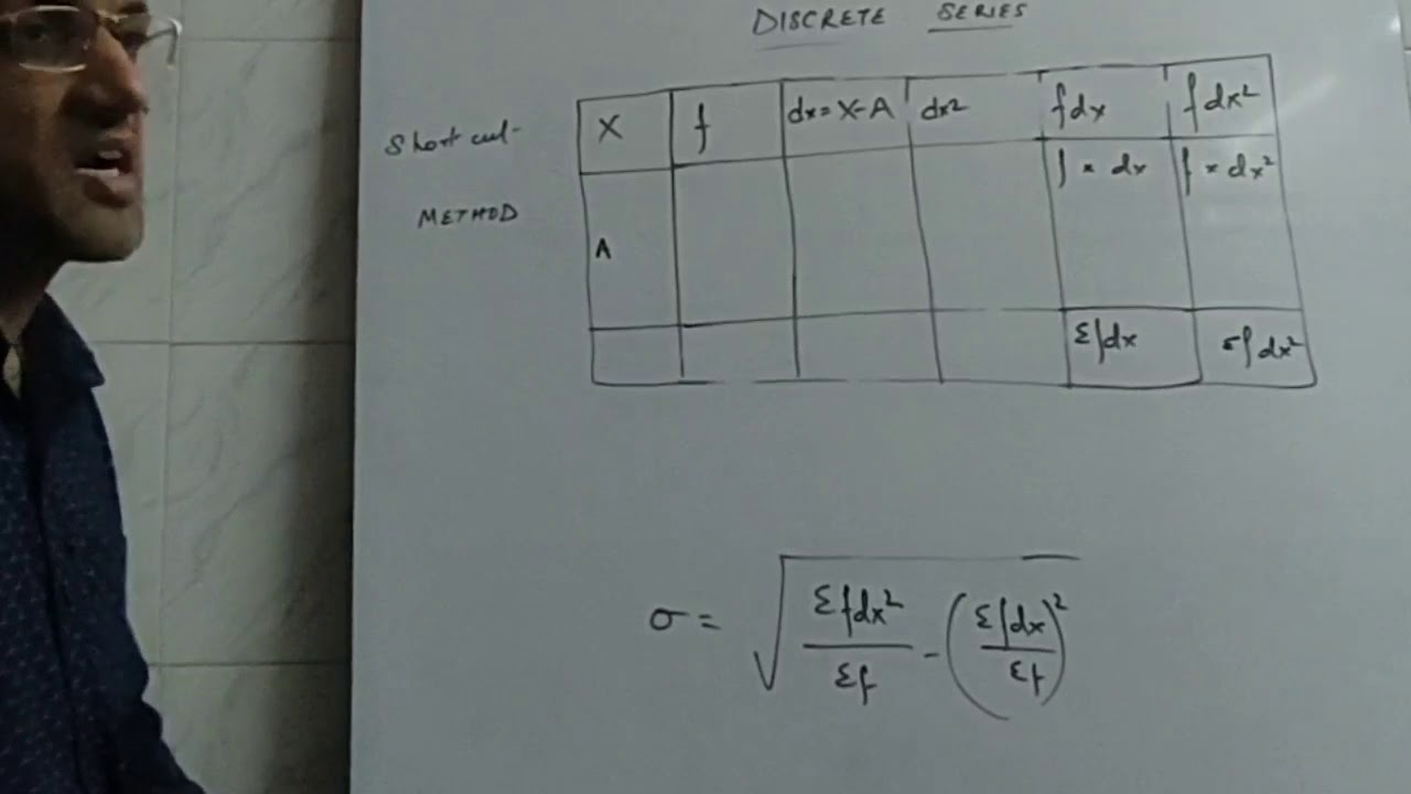 XI Statistics SD Discrete Series Shortcut Method - YouTube