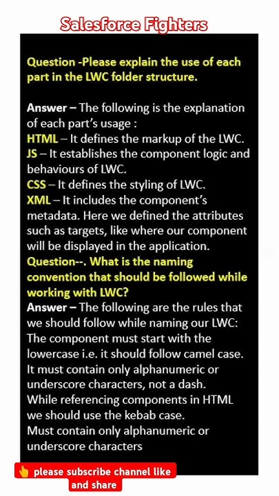 Salesforce LWC Interview Questions and Answers #salesforcefighters #salesforce - YouTube