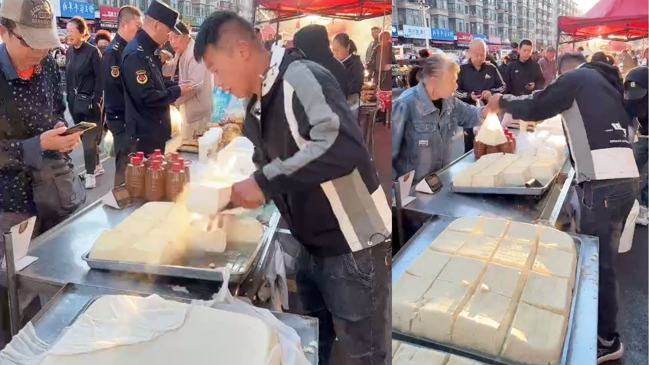 The stall sells tofu, which is freshly made and sold on September 20nd ...