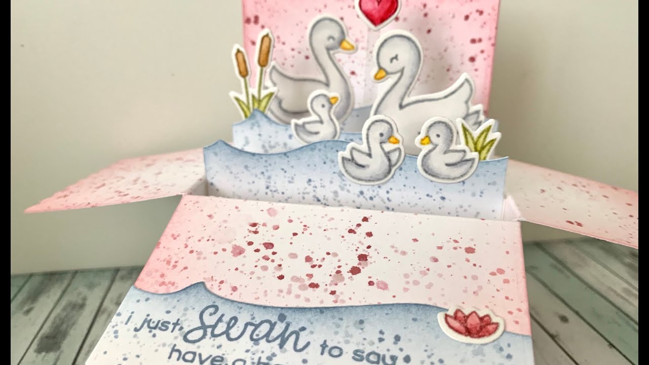 I GOT CHALLENGED: "BOX card - Swan Soirée from Lawn Fawn" - YouTube