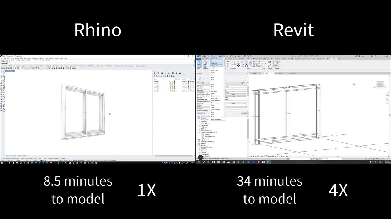 Rhino vs. Revit Modeling Comparison - YouTube
