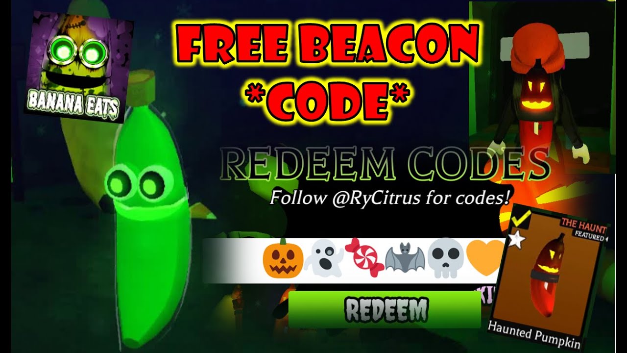 Free Beacon CODE + Potion Banana | Halloween Update | Roblox | Banana ...