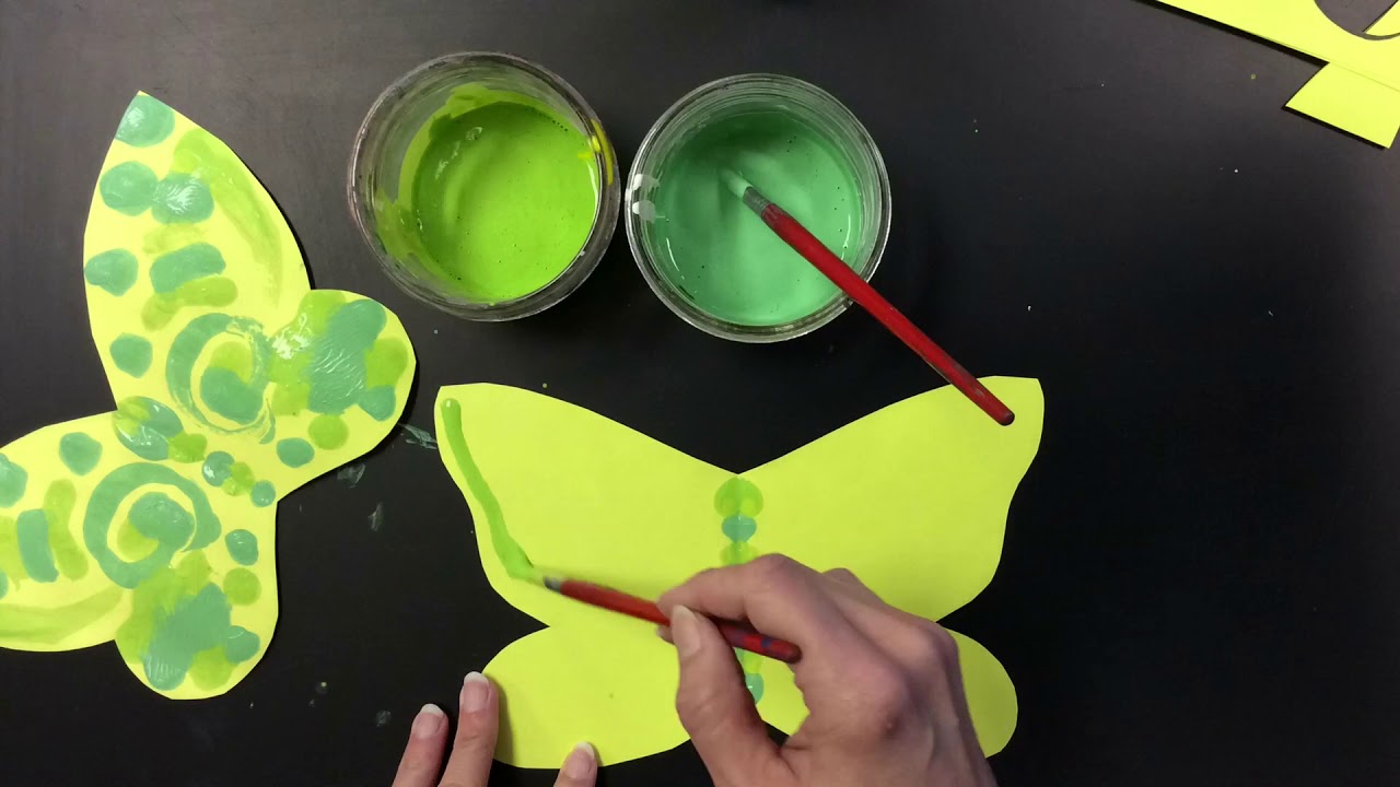 Time lapse symmetrical butterflies with tempera paint - YouTube