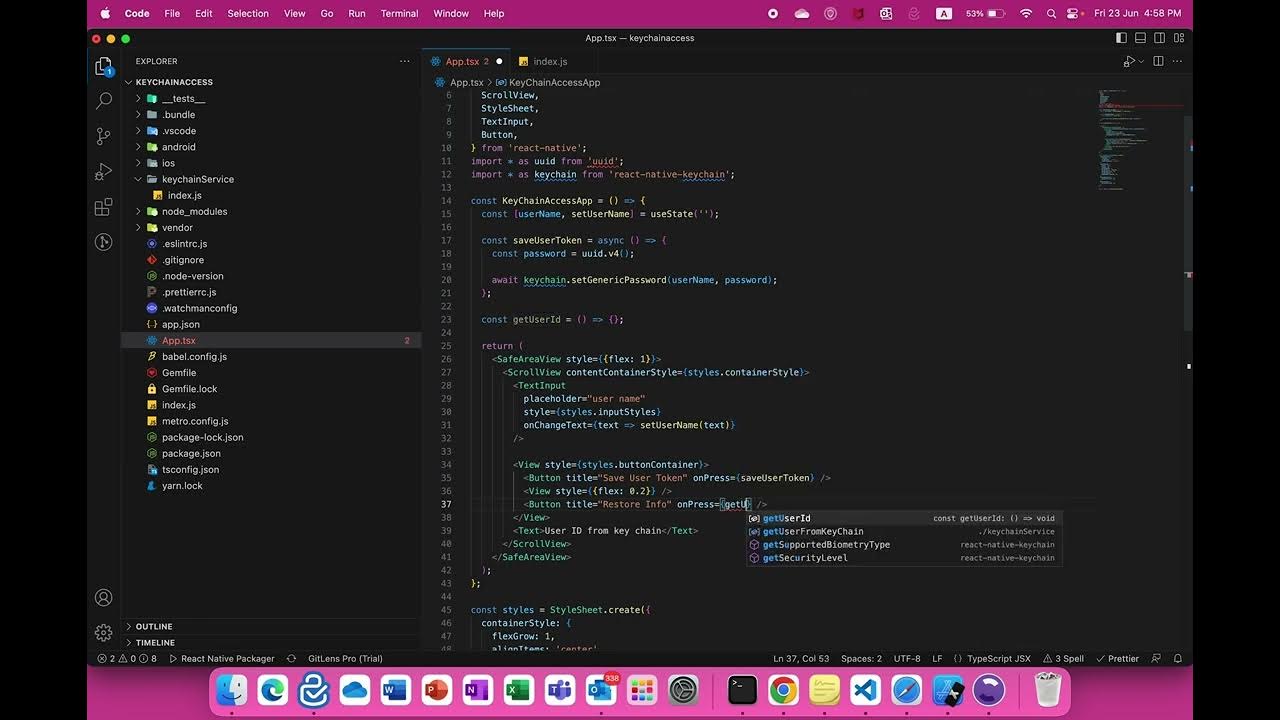 how to use react native keychain l keychain ko apni app ma kesy use karen l urdu tutorials - YouTube