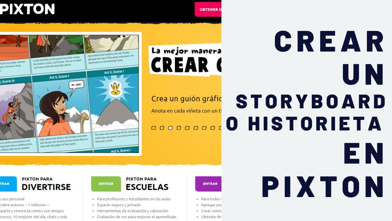 PIXTON Cómo crear tu propio storyboard - YouTube