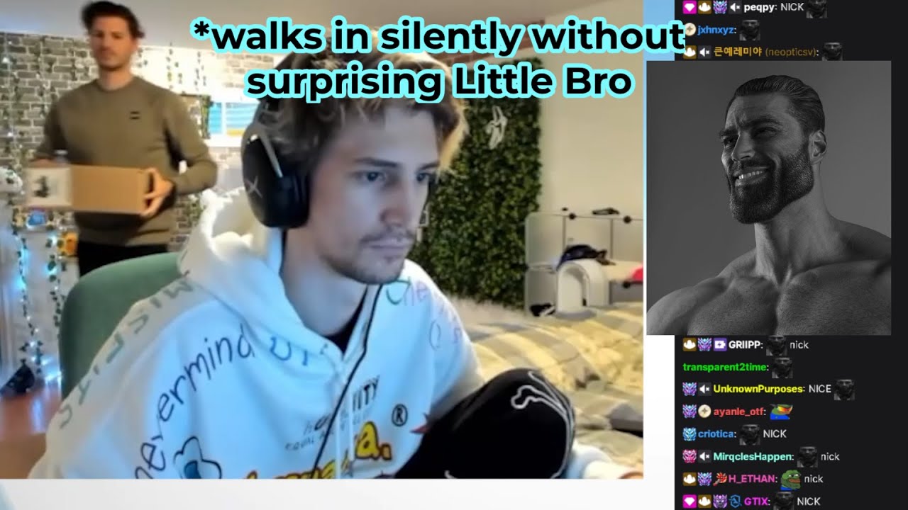 xQc brother, Nick bringing something and talks in French - YouTube