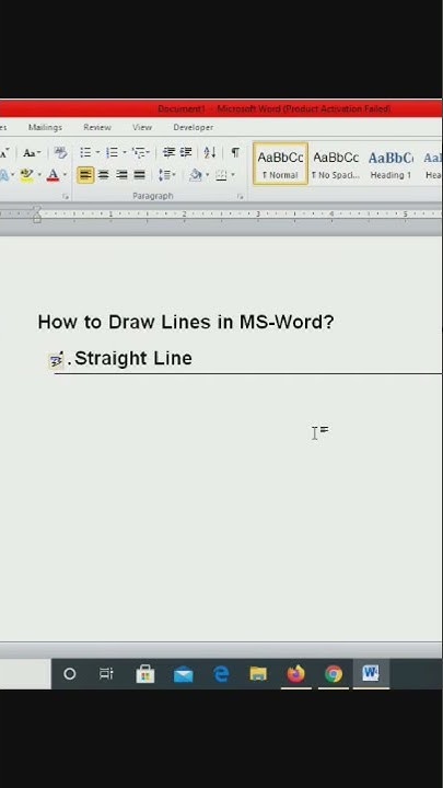 Magical Trick: How to draw a Straight Line MS-Word using Keyboard. - YouTube