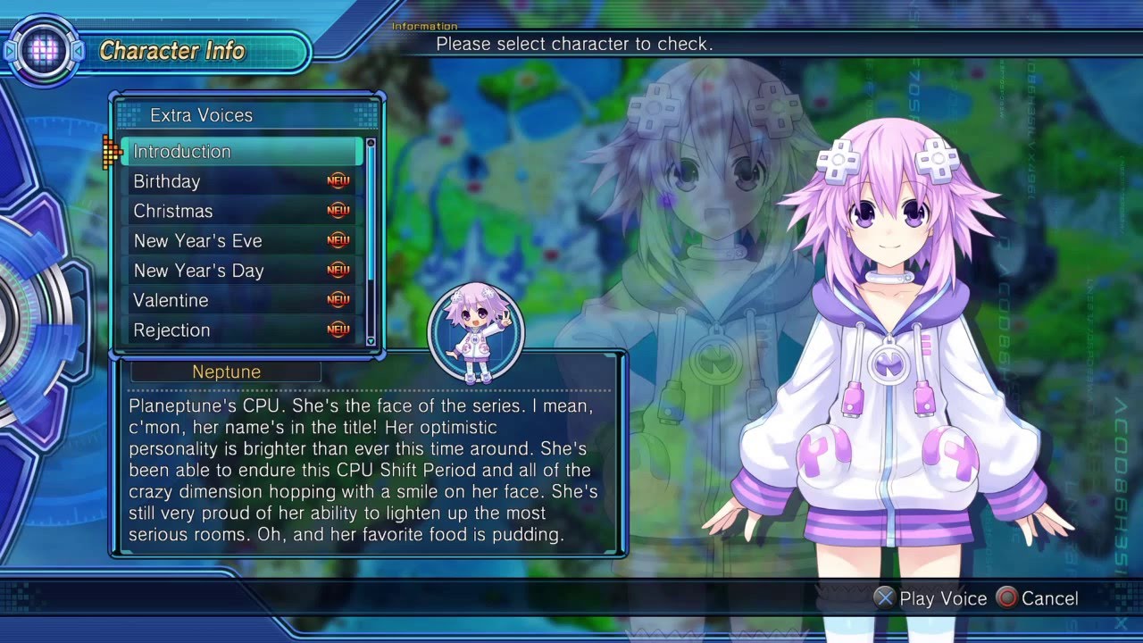 Megadimension Neptunia VII: Character Info: Extra Voices: Main CPUs ...