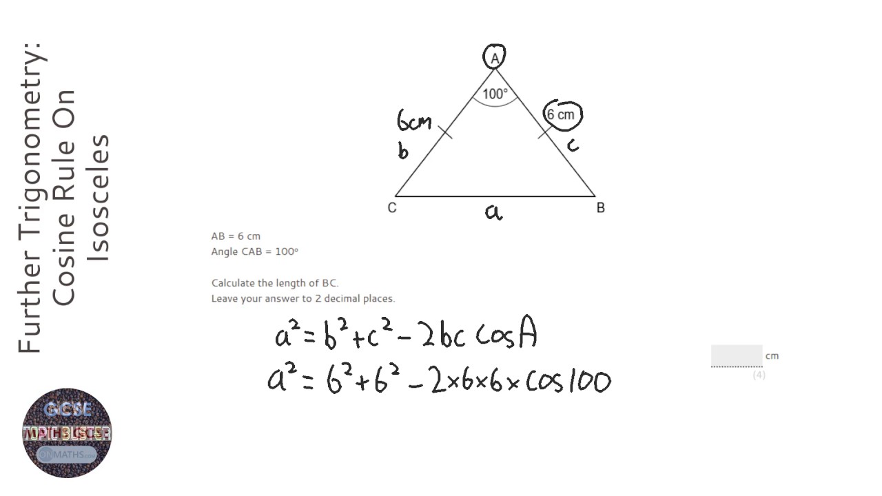 Further Trigonometry Cosine Rule On Isosceles Grade 7 OnMaths GCSE further-trigonometry-cosine-rule-on-isosceles-grade-7-onmaths-gcse