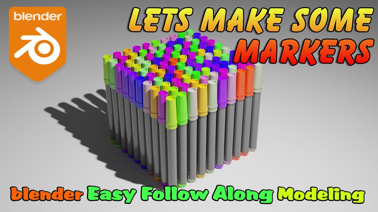 Blender, lets model a set of colored Marker pens, easy to do yourself ...