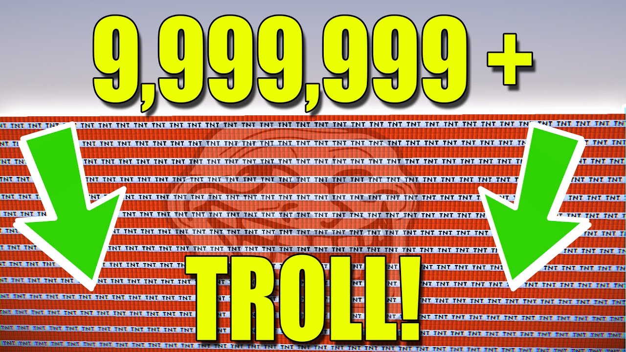 9,999,999+ EXPLODING TNT MINECRAFT EPIC TROLL! - YouTube