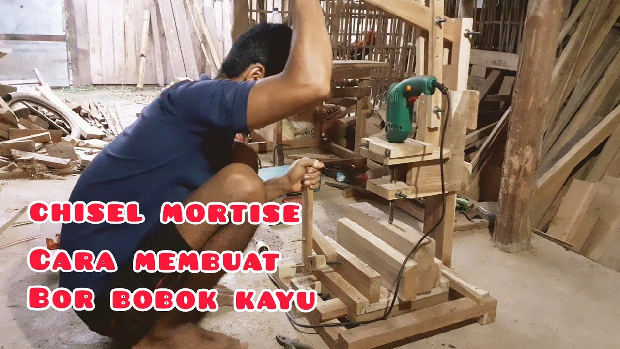 Tutorial membuat mortiser mesin bobok kayu Skill tukang kayu - YouTube