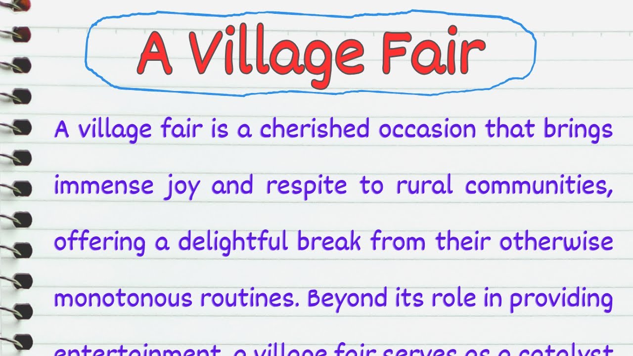 Paragraph on a Village Fair - YouTube