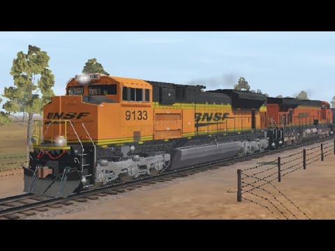 Trainz 3 BNSF #9133 pass by with Empty coal 2 - YouTube
