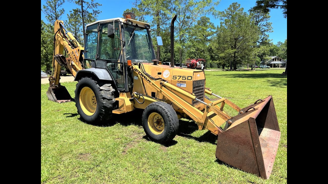 1994 Ford 575D Enclosed Cab 2WD Backhoe Loader SN755 Lot#314 - YouTube