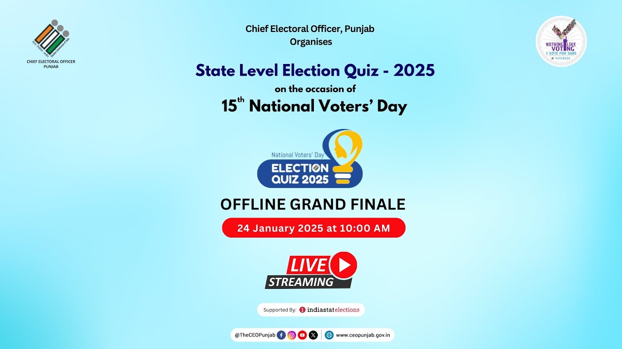 State Level Election Quiz 2025 on the occasion of 15th National Voters ...