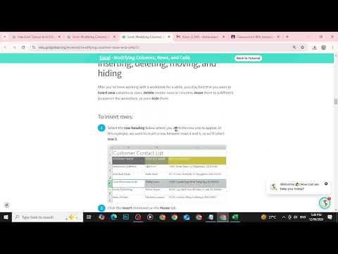 Modifying Rows, Columns and Cells in Excel 2019 - YouTube