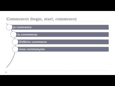 French conjugation # Verb = Commencer # Indicatif Présent - YouTube