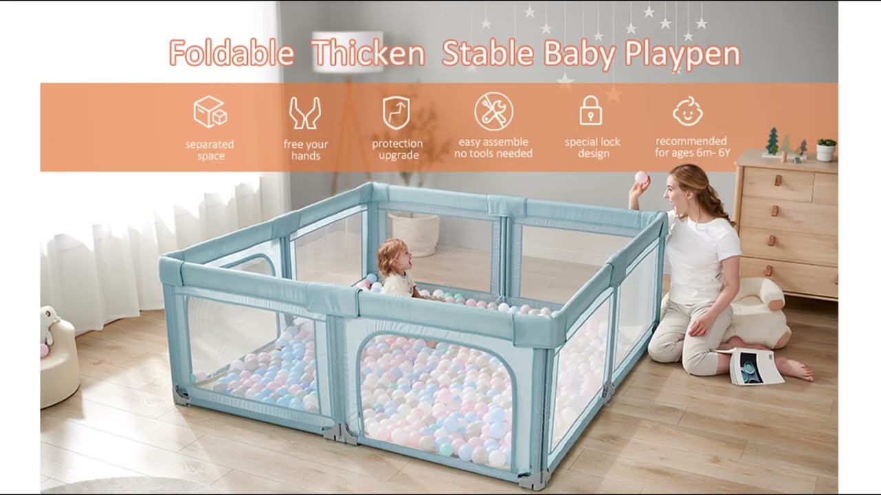 Cholena Foldable Baby Playpen - YouTube