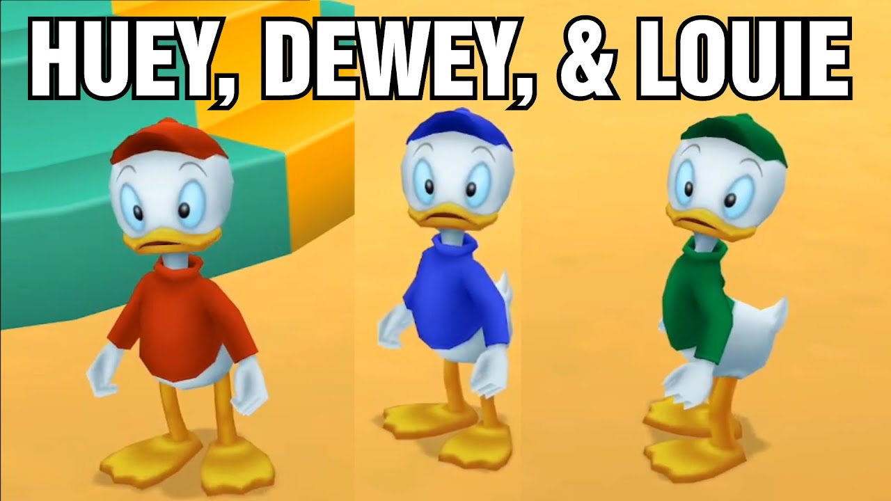 Huey, Dewey, & Louie Interacting with Kingdom Hearts Characters - YouTube