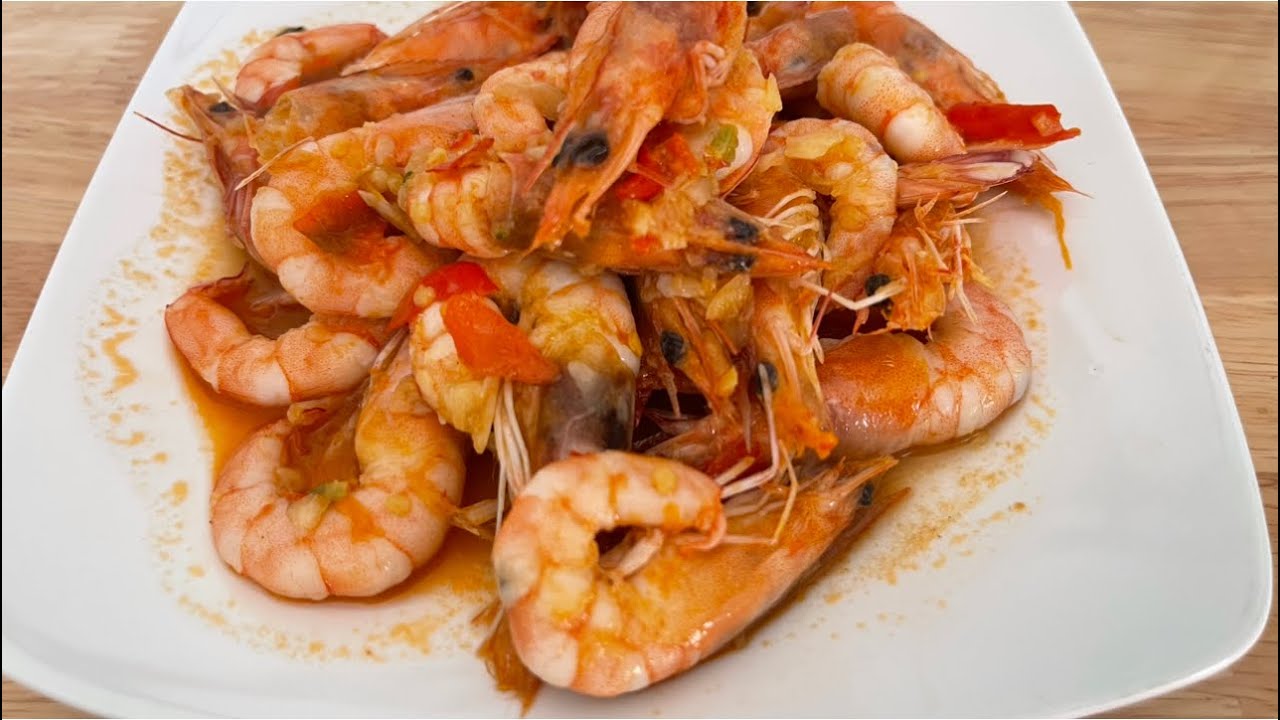 Stir-fried Shrimp with chilli and garlic! Quick, easy and delicious ...
