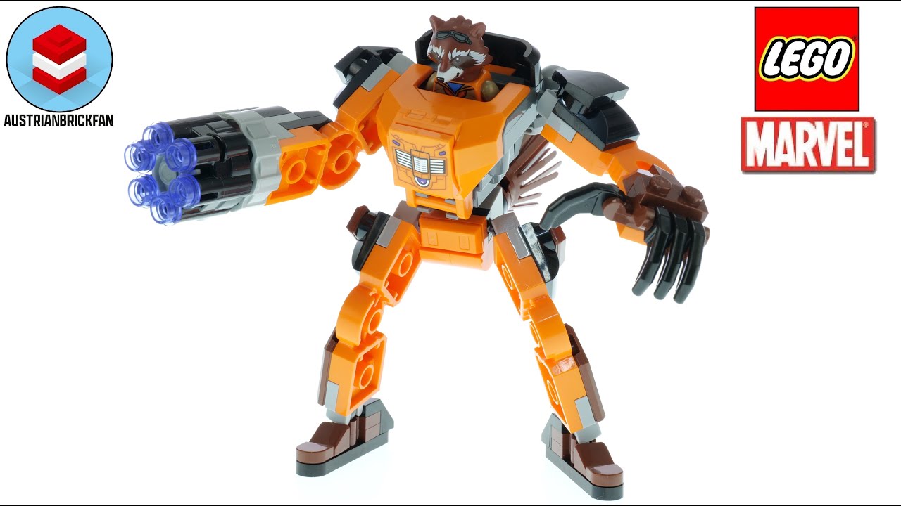 LEGO Marvel 76243 Rocket Mech Armour - LEGO Speed Build Review - YouTube