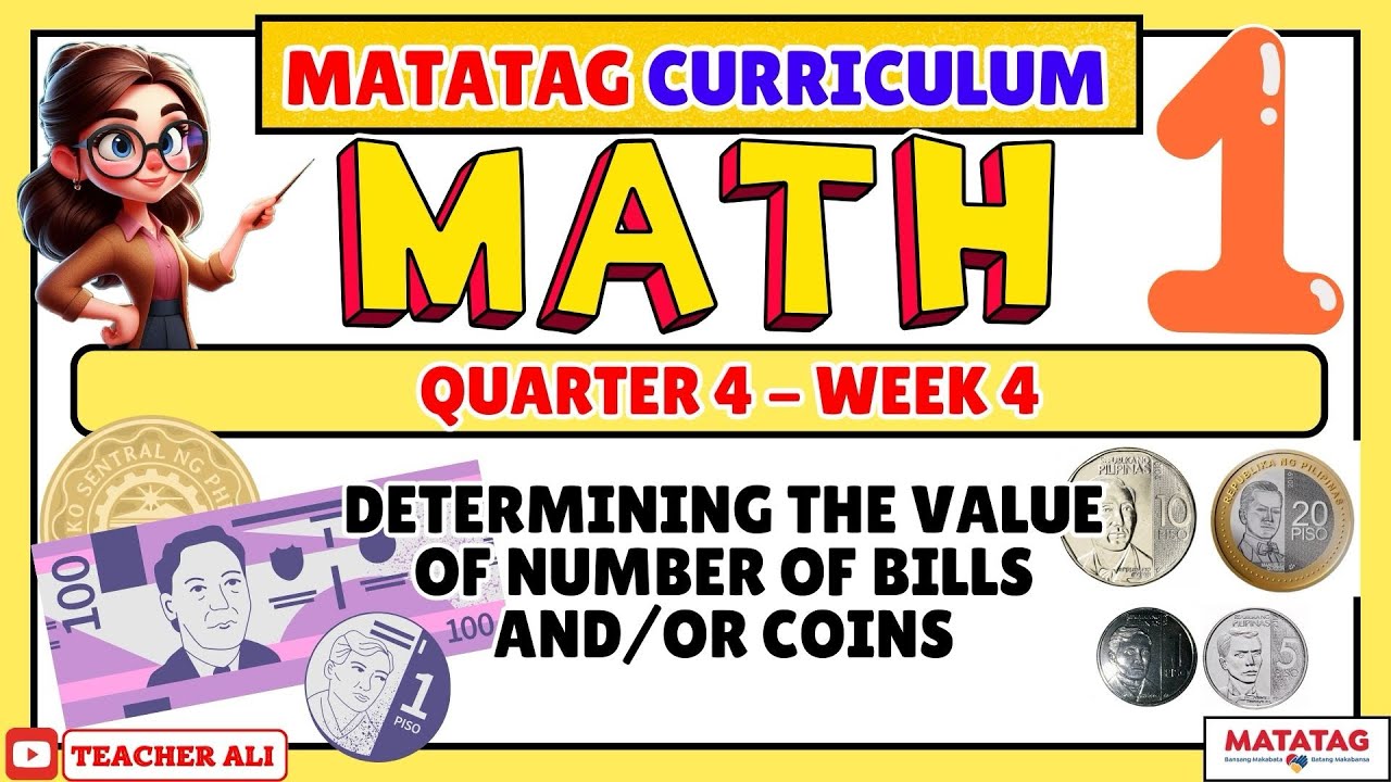 GRADE 1 MATH 1 QUARTER 4 WEEK 4 MATATAG- DETERMINING THE VALUE OF ...
