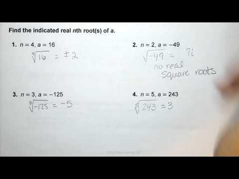 Lesson 5.1 nth Roots & Rational Exponents - YouTube