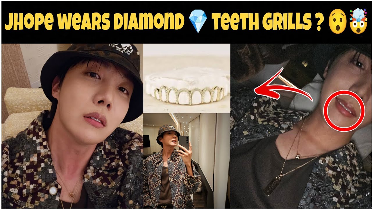 Bts J-Hope showing diamond teeth 💎/J-Hope wears diamond 💎 teeth grills ...