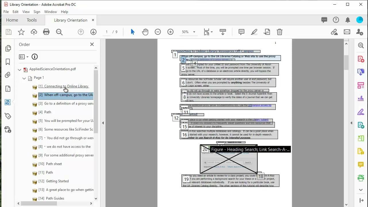 How to fix reading order using Adobe Acrobat Pro DC - YouTube