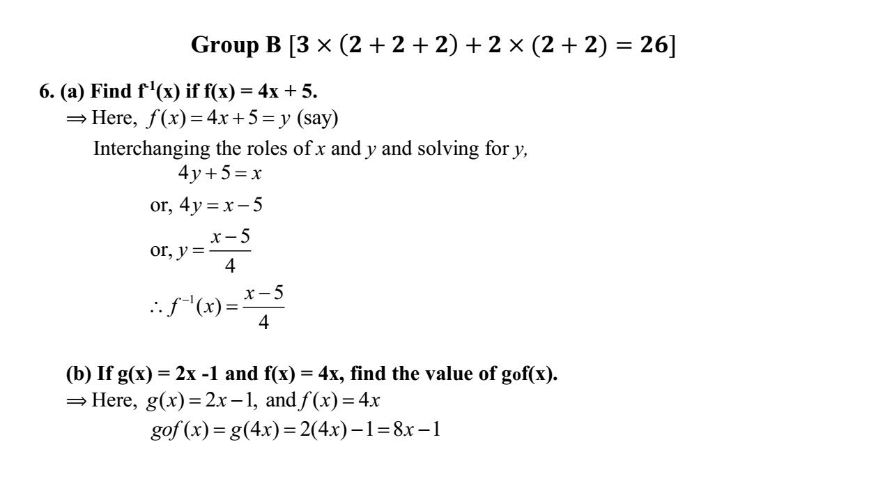 Optional Math CDC Model Questions Group B Solutions (Set 1) - YouTube